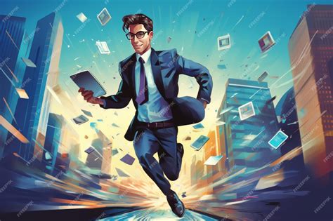 Premium Photo Efficiently Agile A Businessman Harnessing The Power Of