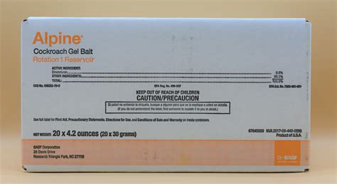 Alpine Cockroach Gel Bait Rotation 2 Case Of 5 Packs 20 X 30g Tubes By Basf