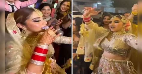 Bride Dance Sets Fire Dulhan Dancing Note In Her Mouth Viral Trending