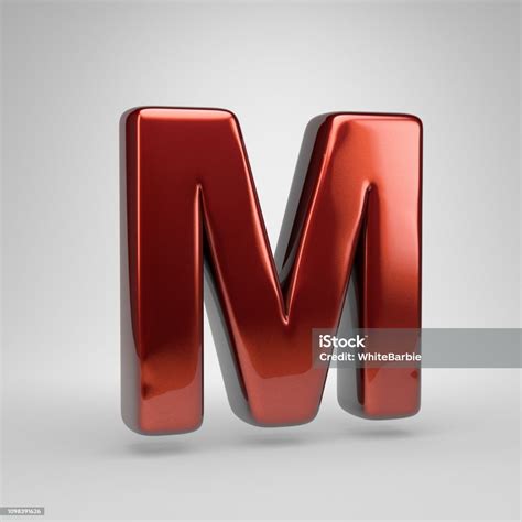 3d 편지 M 대문자입니다 흰색 배경에 고립 된 빨간 금속 편지 0명에 대한 스톡 사진 및 기타 이미지 0명 3차원 형태