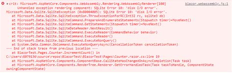 Blazor Pwa Sqlite Disk Io Error Rdotnet