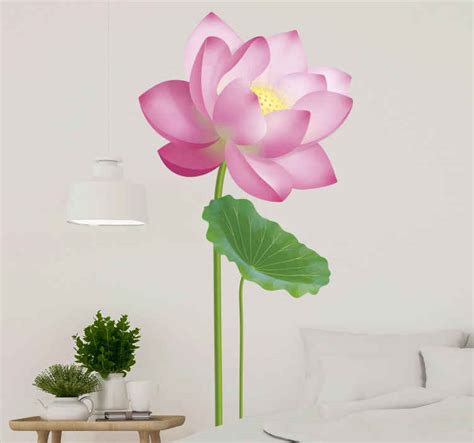 Lotus Single Flower Flower Wall Decor Tenstickers