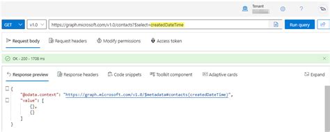 Azure Does Microsoft Graph API Support Createddatetime Property For