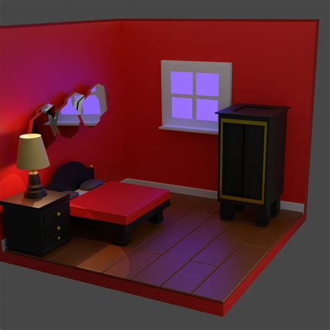 Low Polly Bedroom Model Cgtrader