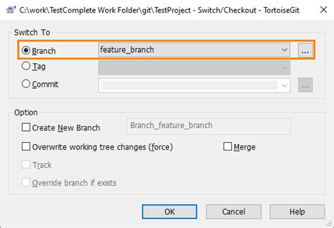 Working With Branches TestComplete Documentation