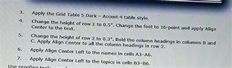 Solved Project Steps Create A Table With Columns And Chegg