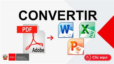 C Mo Convertir Archivos De Pdf A Word O Viceversa Ministerio De Educaci N