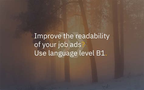 Improve The Readability Of Your Job Ads Use Language Level B1
