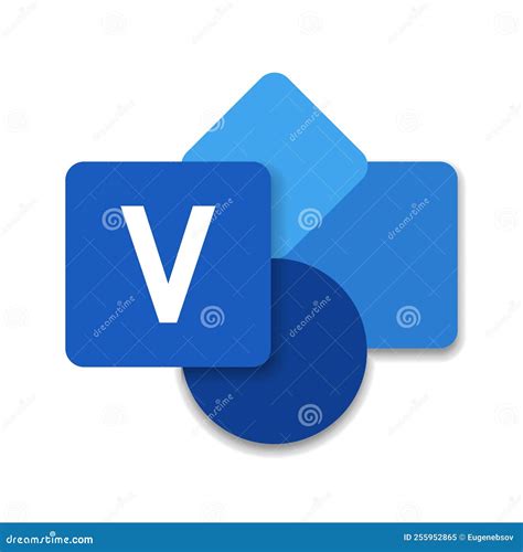 Modern Flat Design Of Logo Vsd Visio Drawing File Icon Stock Vector