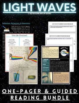 Light Waves One Pager Guided Reading Activity Bundle TPT