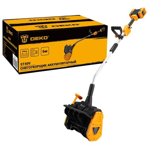 Аккумуляторный снегоуборщик Deko ST40V, 2*4.0Ач, 2*ЗУ 063-4442 | AliExpress