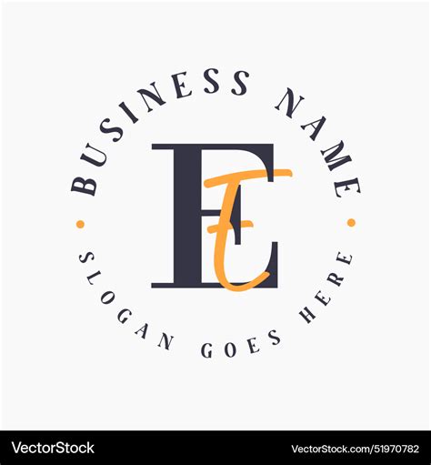 Elegant Letter Ee Initials Logo For Corporate Vector Image