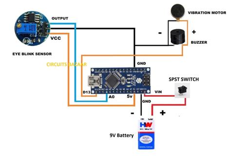 Anti Sleep Alarm Project Using Eye Blink Sensor And Arduino Circuits Bazaar