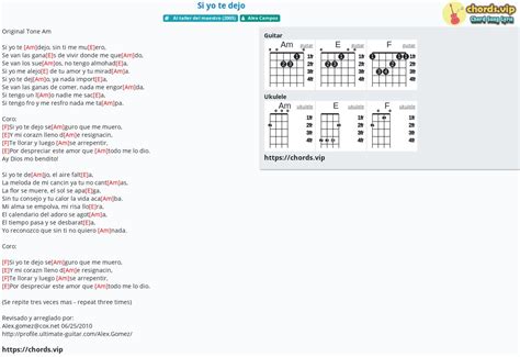 Chord Si Yo Te Dejo Tab Song Lyric Sheet Guitar Ukulele Chordsvip