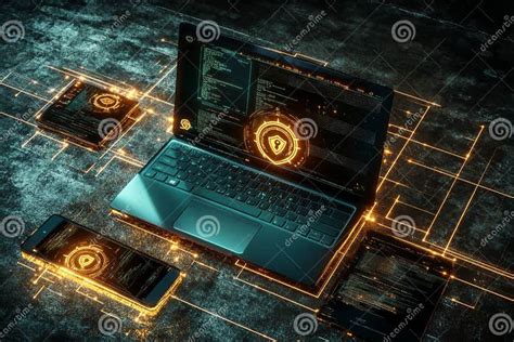 Multiple Devices Are Protected By Our Endpoint Security Solution Available In Stock Stock Image