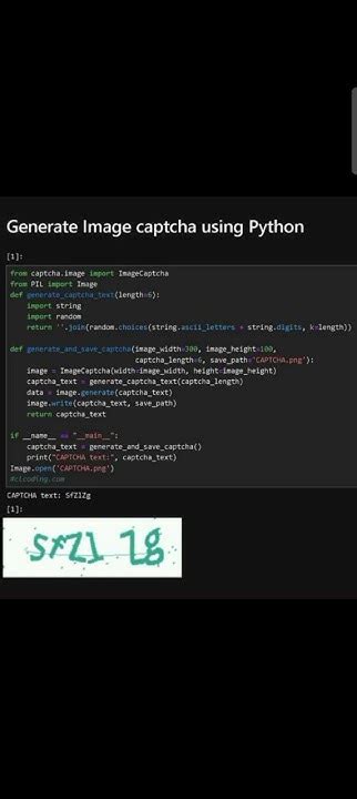 Pythoncode Python Code For Captcha Generation 🙂😄🙂🌹💐🌹🌹 Youtube