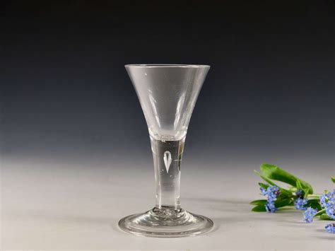 Antique Glass Plain Stem Wine Glass English C1740 50