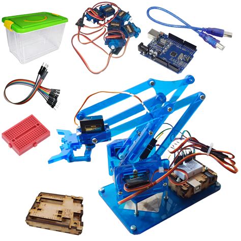Brazo Robotico Mearm Kit Control Pc Arduino Edicion Azul Rob Tica