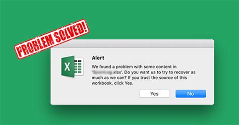 Methods To Solve We Found A Problem With Some Content In Excel Error