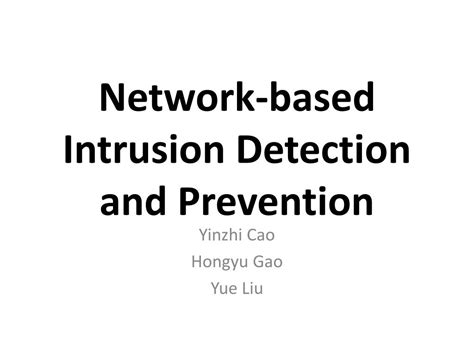 Ppt Network Based Intrusion Detection And Prevention Powerpoint Presentation Id 4159858