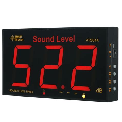 Smart Sensor Ar884a Sound Level Meter With Large Lcd Screen Wall Mounted Digital Sound Level