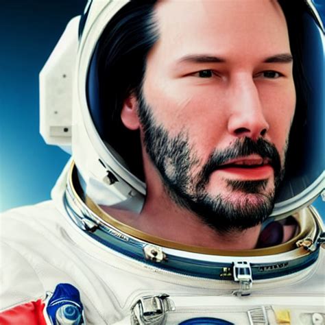 Krea Ai Real Vintage Photo An Astronaut Meeting Keanu Ree