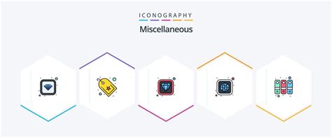 Miscellaneous 25 Filledline Icon Pack Including Files Internet