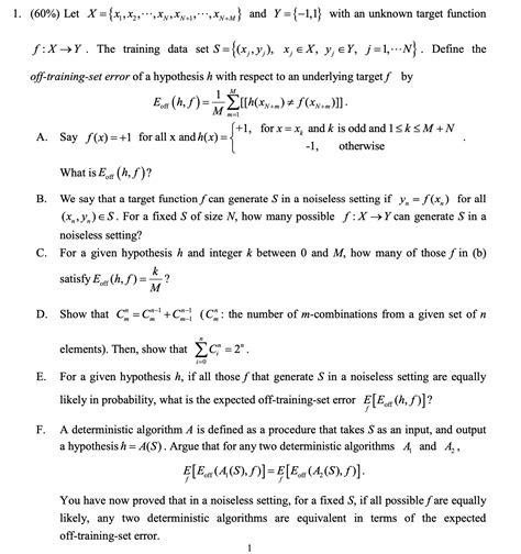 solved 60 let x {x1 x2 ⋯ xn xn 1 ⋯ xn m} and y {−1 1}