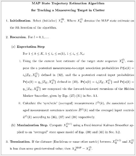 Figure 1 From A Bayesian Em Algorithm For Optimal Tracking Of A Maneuvering Target In Clutter