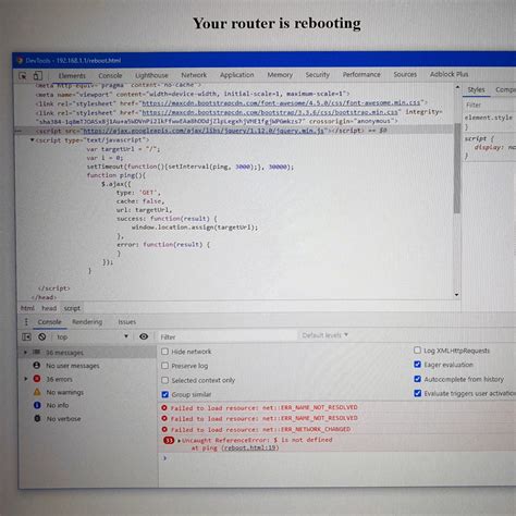 The Router UI Isn T Refreshing Because It Can T Get JQuery From Google S CDN You Know Cos My