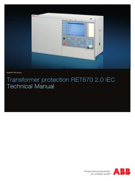 1mrk504139 Uen En Technical Manual Transformer Protection Ret670 2 0 Iec Pdf