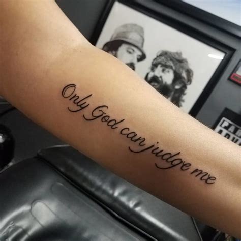 Only God Can Judge Me Tattoo On Chest With Clouds