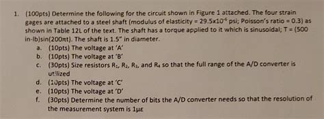 Solved Pts Determine The Following For The Circuit Chegg