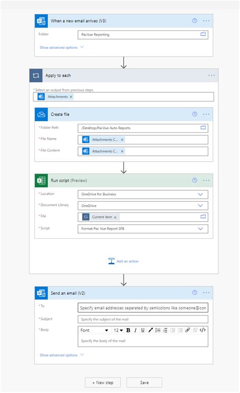 Power Automate Running Excel Scripts On Outlook Attachments Then Sending Processed Files