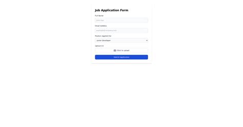 Application Form Free React Tailwind Component