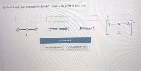 Solved Each Pictured Lewis Structure Is Invalid Identify Chegg