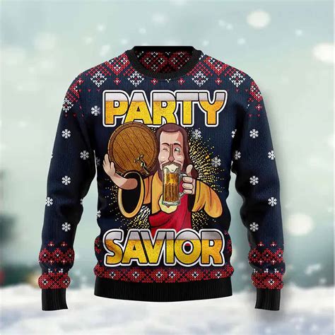 Jesus Party Savior Ugly Christmas Sweater Nouvette
