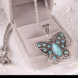 Accessories New Turquoise Butterfly Necklace Poshmark