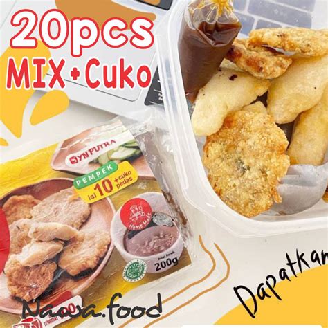Jual Pempek Palembang Kecil Paket Campur Isi 20pcs 1kg Cuko Pempek