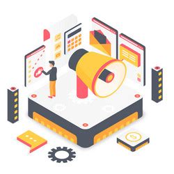 Digital Media Platform Isometric Royalty Free Vector Image