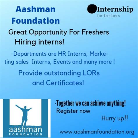 Ishwari Shinde On Linkedin Aashman Foundation Internship Freshers Can