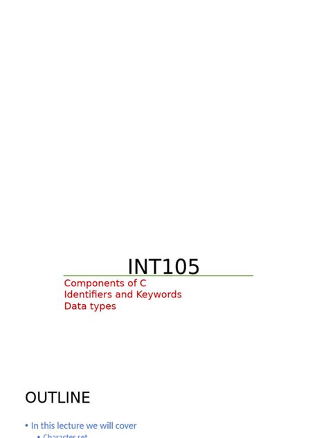 Int105identifires Keywords Datatypes1 1 Pdf Integer Computer Science Data Type