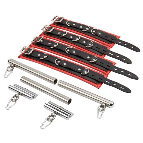 Premium Detachable Stainless Steel Spreader Bar Hand Cuffs Fetish Bdsm