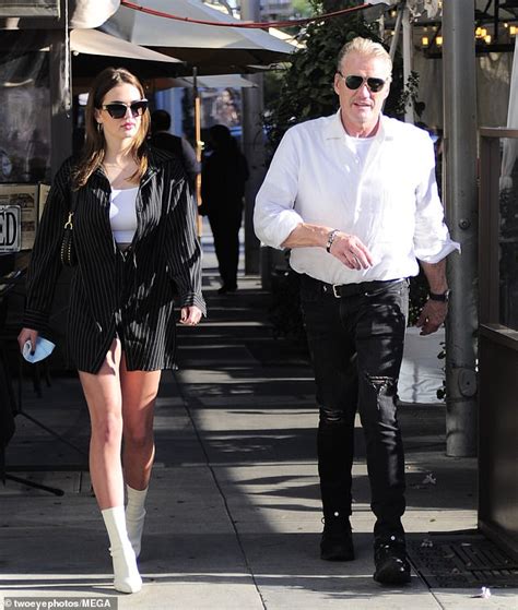 Dolph Lundgren Steps Out With His Leggy Fiancée Emma Krokdal For A