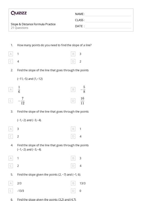 50 Distance Formula Worksheets For 10th Grade On Quizizz Free