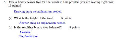 Solved Draw A Binary Search Tree For The Words In This Chegg