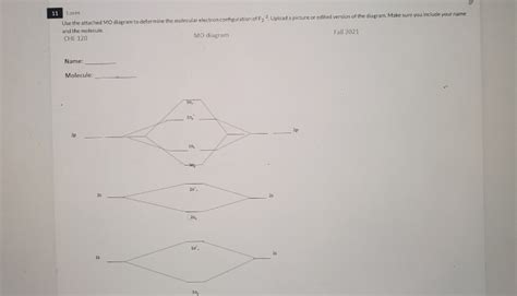 Solved 11 2 00 I N T Use The Attached Mo Diagram To Determine The Molecular Electron