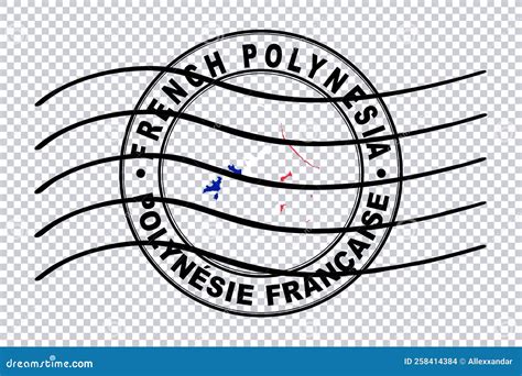 Map Of French Polynesia Postal Passport Stamp Travel Stamp Stock