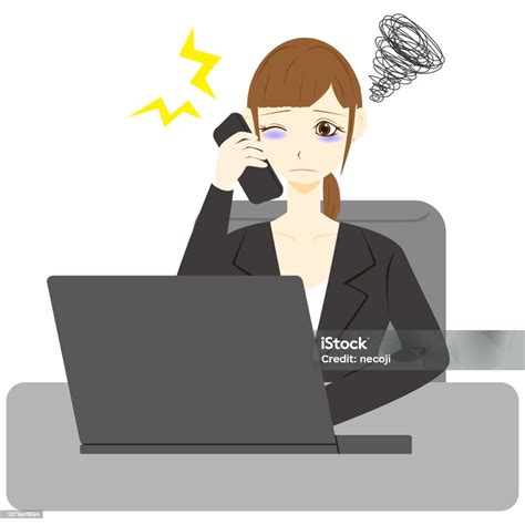 전화로 이야기하는 동안 부정적인 감정을 표현하는 비즈니스 우먼 고객에 대한 스톡 벡터 아트 및 기타 이미지 고객 고객관계