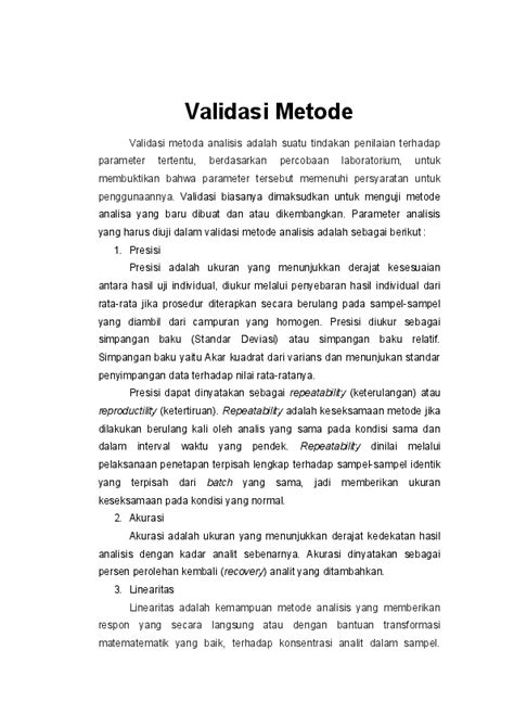 Doc Validasi Metode